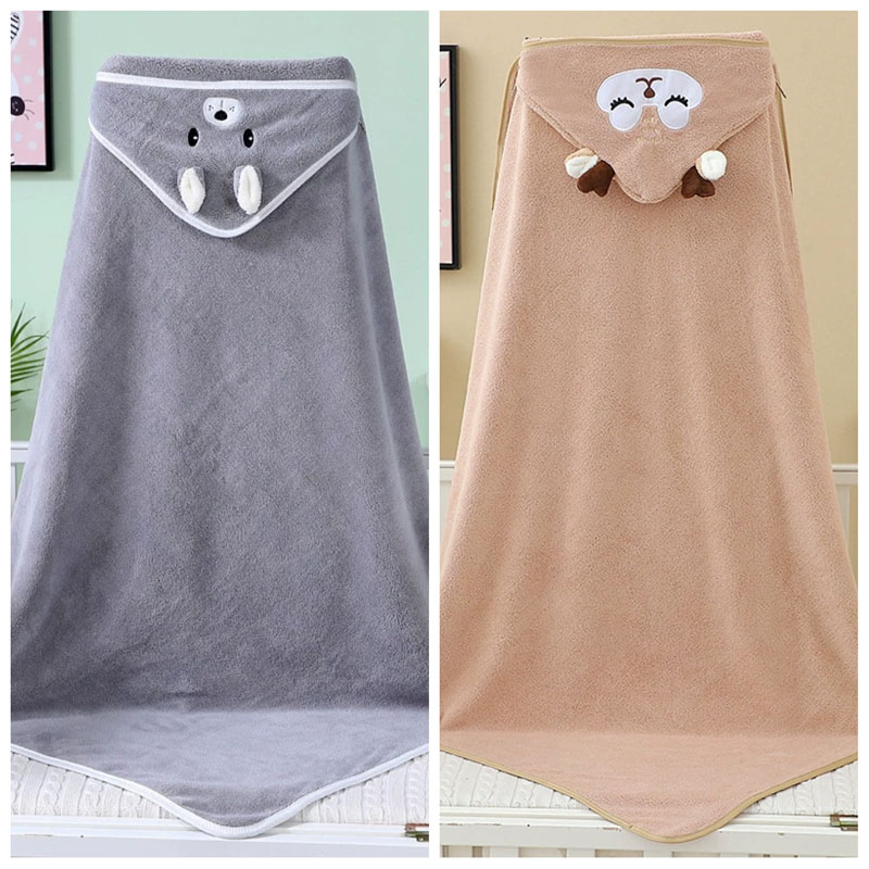 Emmanuel Hooded Bath Towel with Animal Embroidery