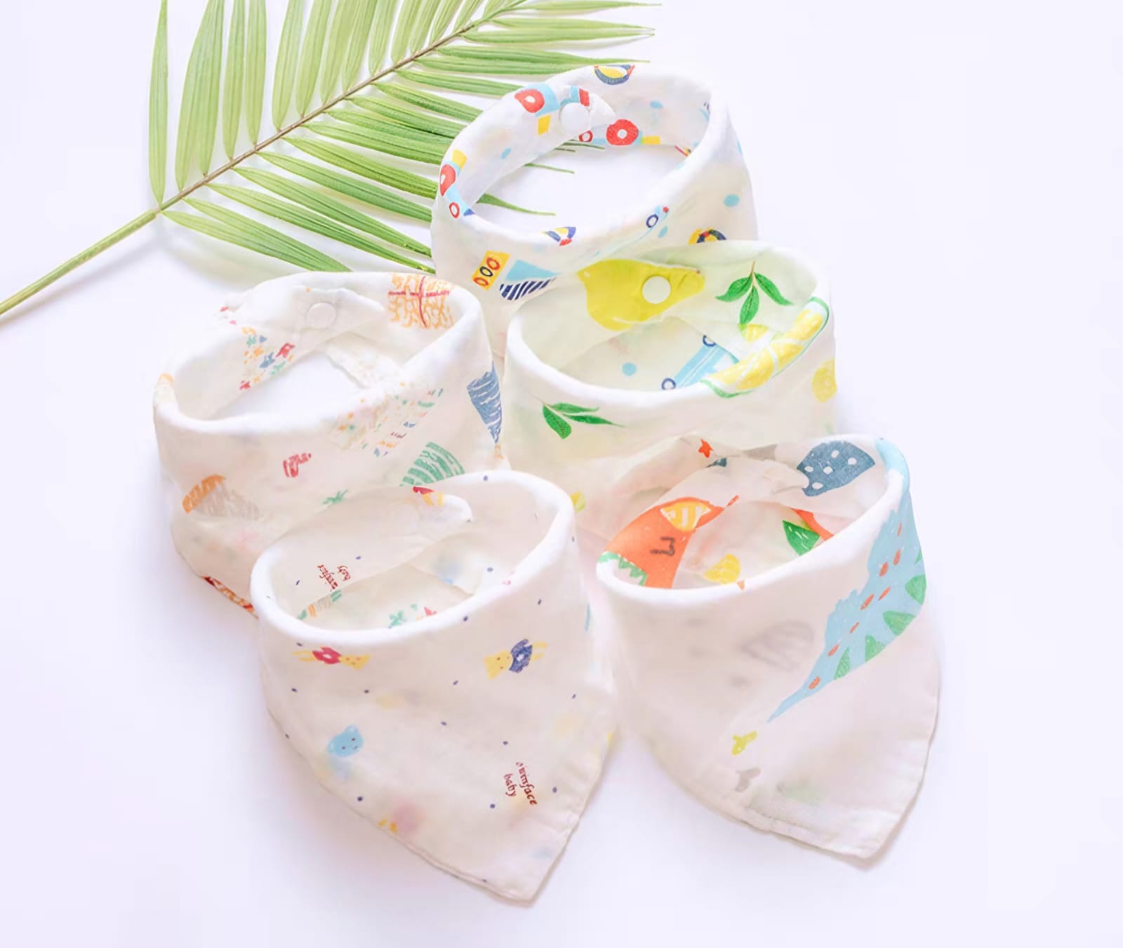 Emmanuel 6 Layers 100% Cotton Triangle Bibs *Choose design at fair