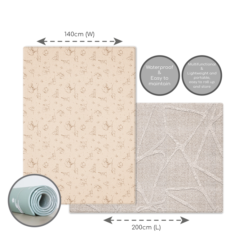 Little Wiwa Woodland Bunny Generos Playmat (2m X 1.4m X 15mm)