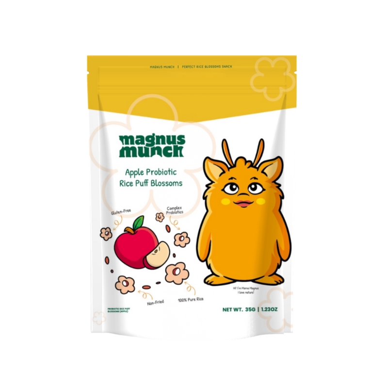 Magnus Munch Probiotic Rice Puff Blossoms - Apple