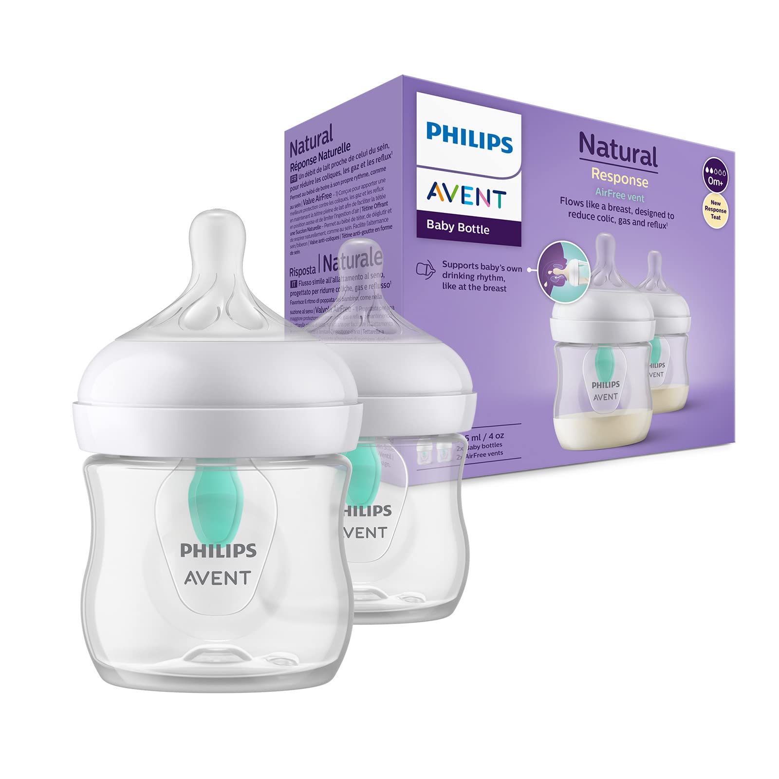 Philips Avent Natural Response With Airfree Vent 125ml Bottle Twin