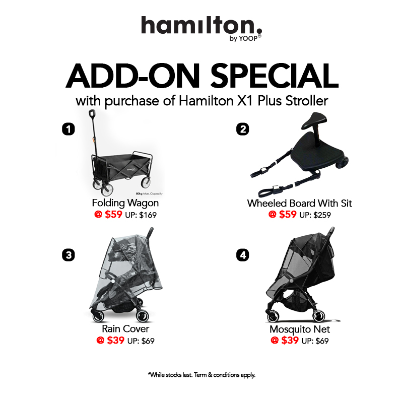 Hamilton X1 Plus Stroller + Add on options